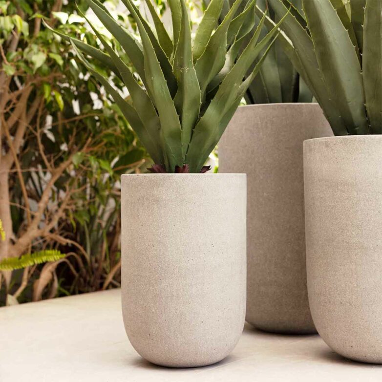 Pot élancé Sandy Gris - Floralies