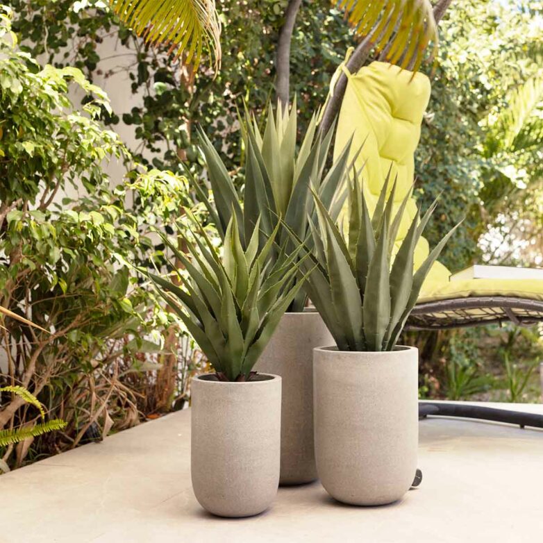 Pot élancé Sandy Gris - Floralies