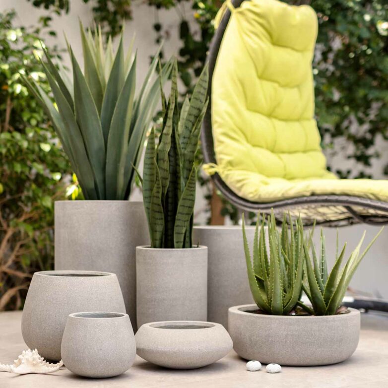 Pot Plateau Sandy Gris - Floralies