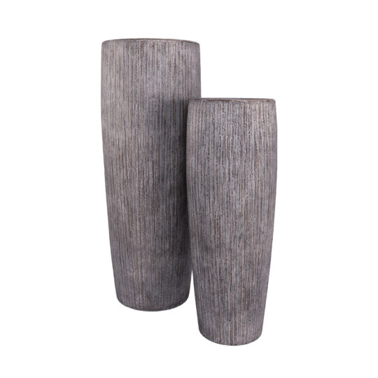 Pot élégant Wavy Gris Rouillé - Floralies