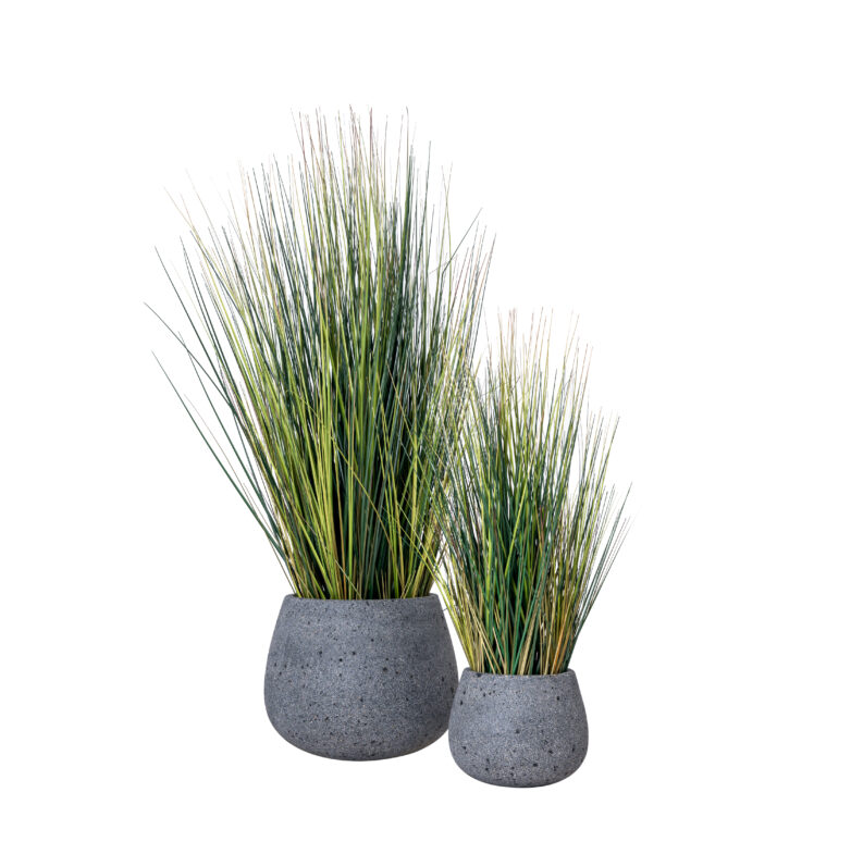 Pot Rond Sandy Gris Anthracite - Pots En Pierre - Floralies