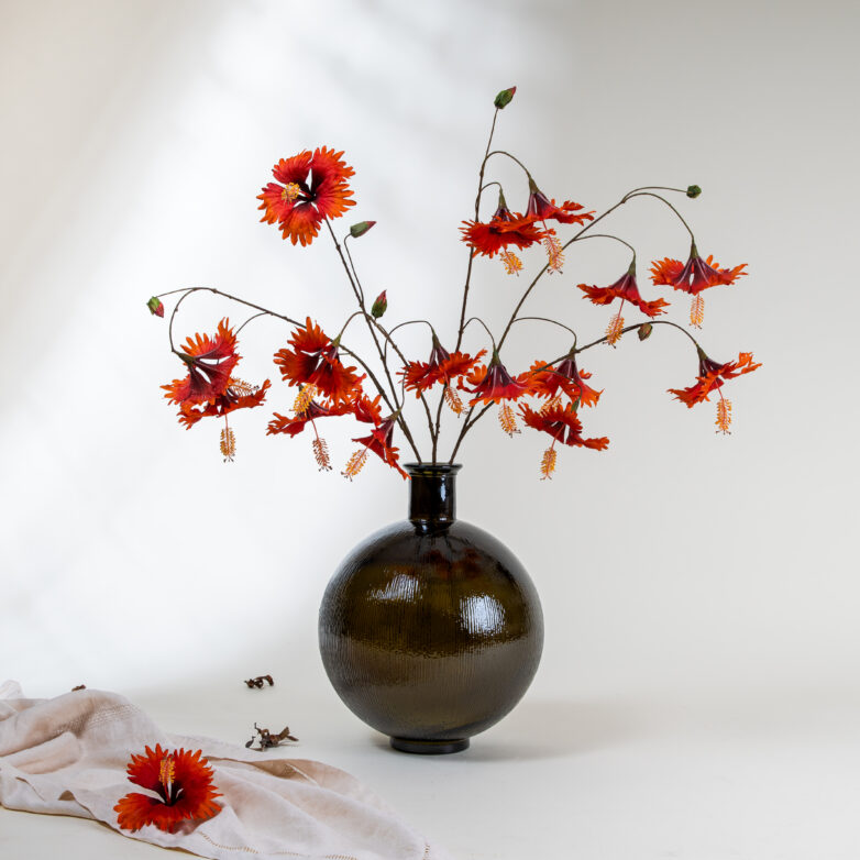 Vase Firenza Sphère Vert Olive H 42cm - Floralies